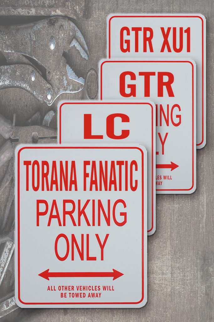 Buy a Fun Parking sign online for your classic Holden Torana